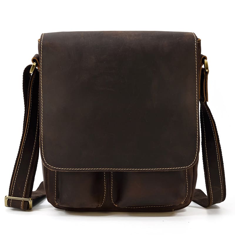 Herren Umhangetasche Leder Braun